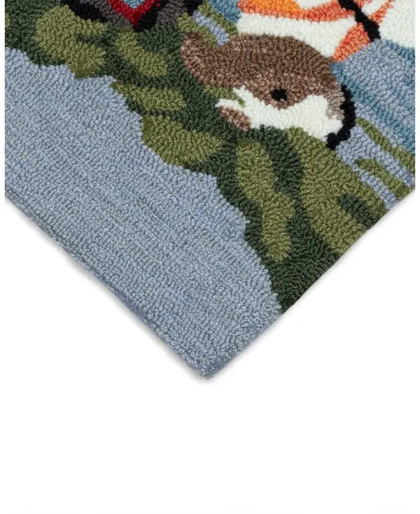 LUSH DECOR Liora Manne Frontporch Rafting Dogs Area Rug, 1'8 X 2'6