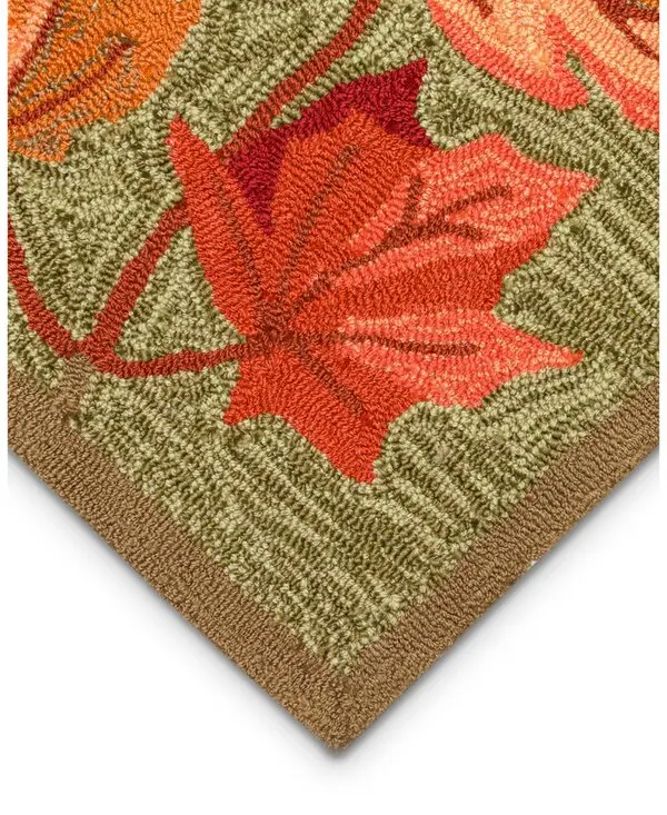 LUSH DECOR Liora Manne Ravella Falling Leaves Border Area Rug, 5' X 7'6