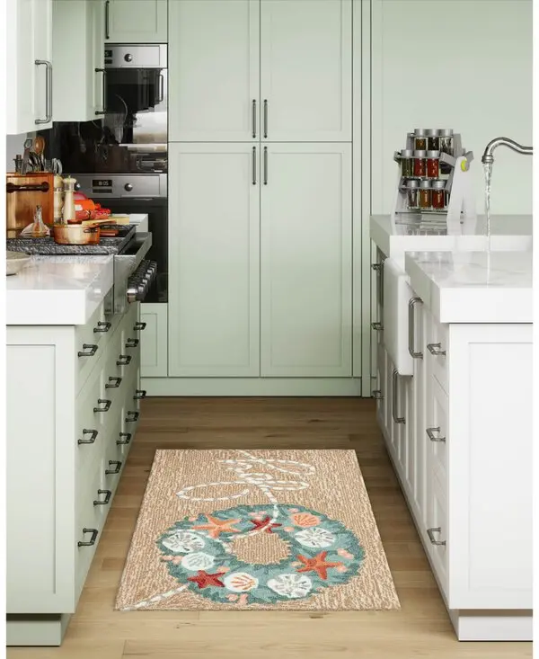 LUSH DECOR Liora Manne Frontporch Joyous Wreath Area Rug, 1'8 X 2'6