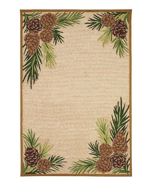 LIORA MANNE Ravella Forest Border Area Rug, 7'6 X 9'6 - Natural