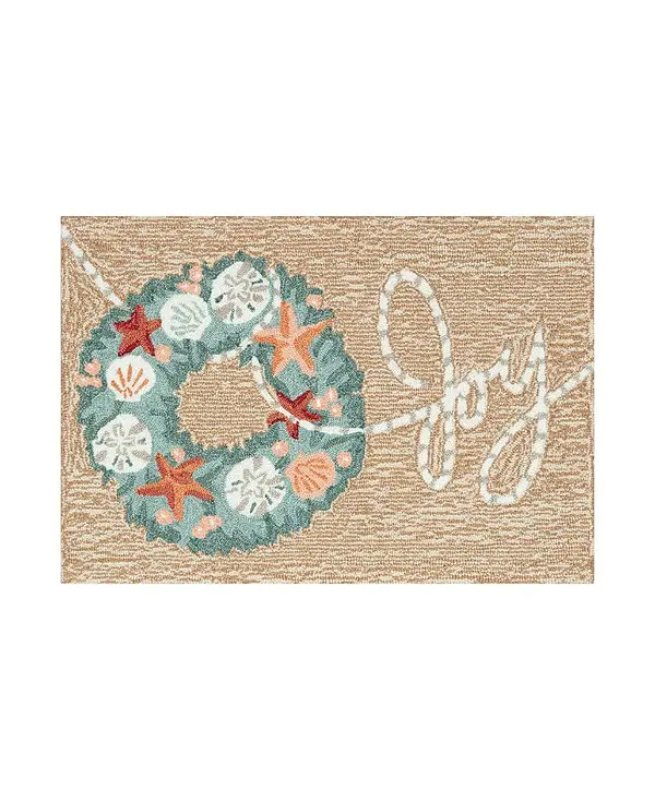 LUSH DECOR Liora Manne Frontporch Joyous Wreath Area Rug, 2'6 X 4 - Natural