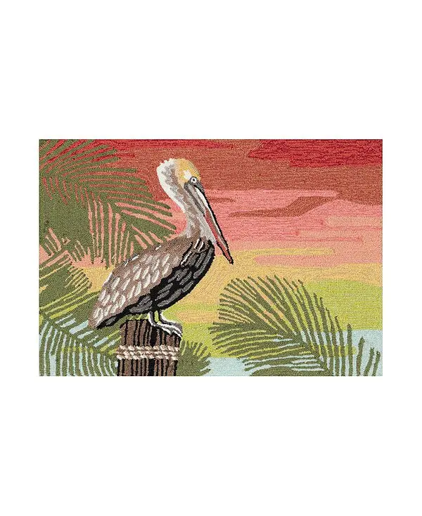 LUSH DECOR Liora Manne Frontporch Pelican Area Rug, 2'6 X 4 - Sunset
