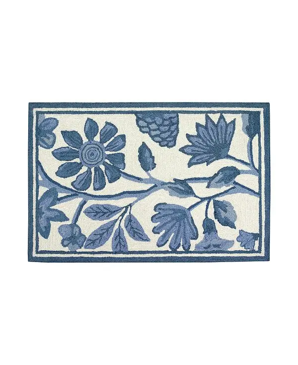 LUSH DECOR Liora Manne Capri Floral Vine Area Rug, 1'8 X 2'6 - Blue