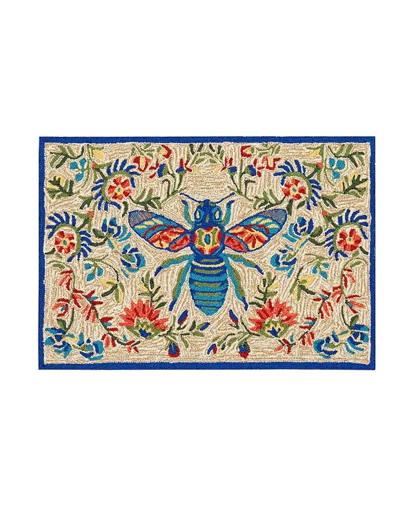LIORA MANNE Frontporch Flora Bee Area Rug, 2' X 3 - Multi/natural