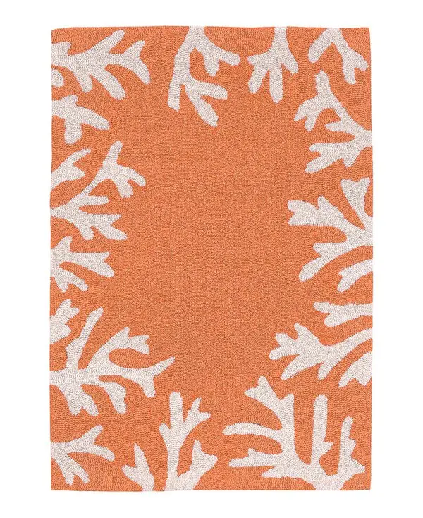 LIORA MANNE Capri Border Area Rug, 1'8 X 2'6 - Coral
