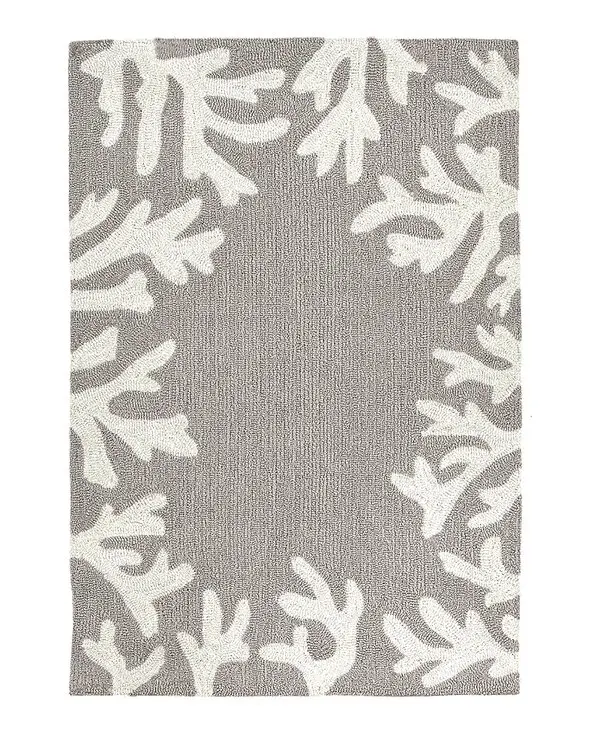 LUSH DECOR Liora Manne Capri Border Area Rug, 1'8 X 2'6 - Silver
