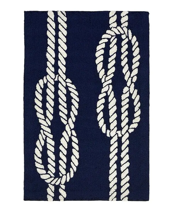 LIORA MANNE Capri Ropes Area Rug, 1'8 X 2'6 - Navy