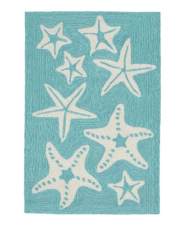 LIORA MANNE Capri Starfish Area Rug, 1'8 X 2'6 - Aqua