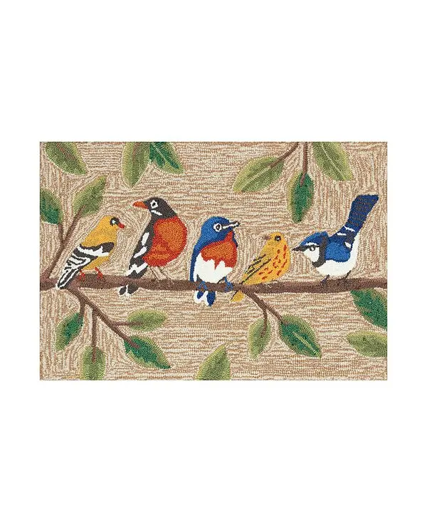 LIORA MANNE Frontporch Birds On A Branch Area Rug, 1'8 X 2'6 - Natural