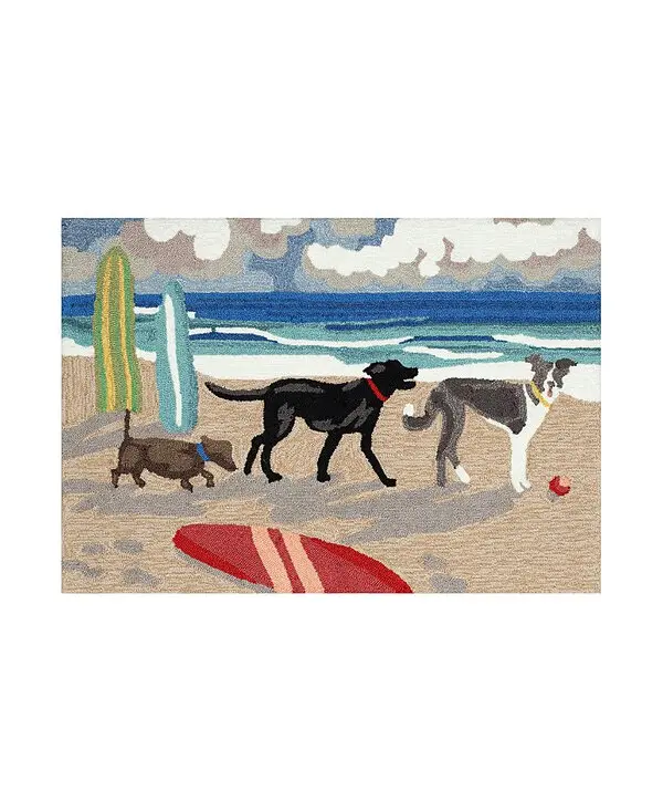 LIORA MANNE Frontporch Dog Beach Area Rug, 2'6 X 4 - Blue