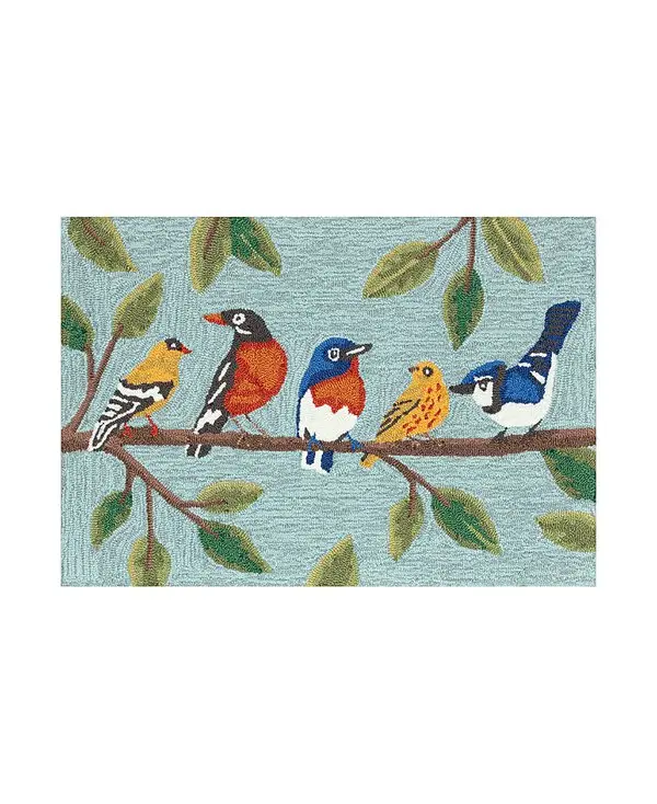 LIORA MANNE Frontporch Birds On A Branch Area Rug, 2'6 X 4 - Blue