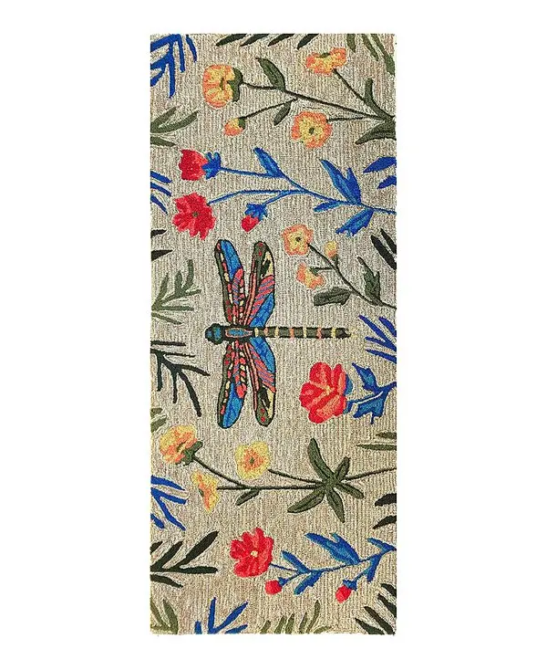 LIORA MANNE Frontporch Floral Dragonfly Runner Area Rug, 2' X 5 - Multi