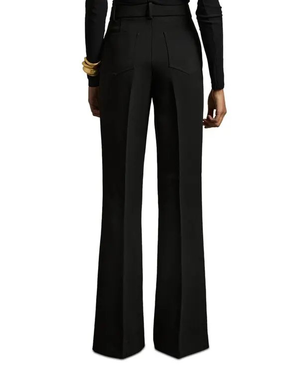 REISS Priya Flare Pants - Black