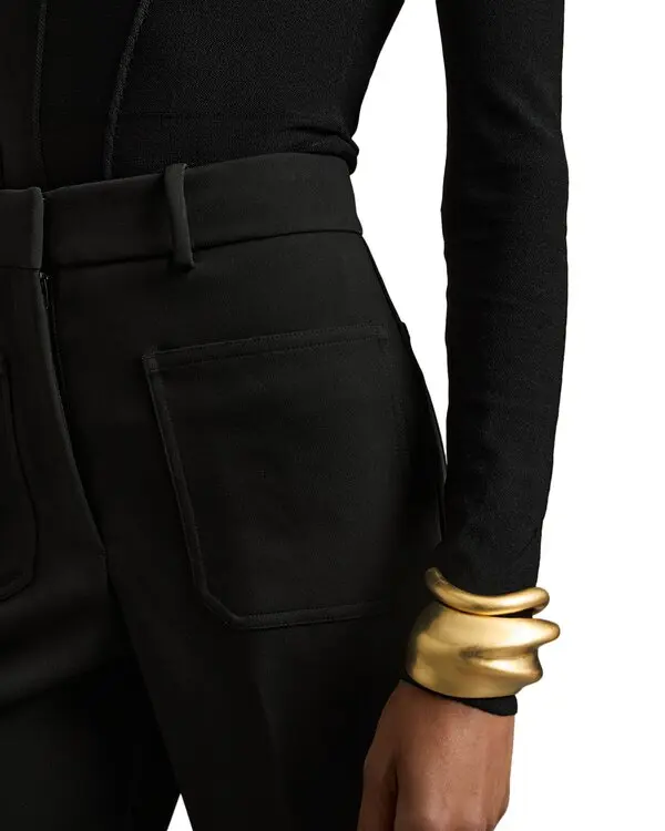 REISS Priya Flare Pants - Black