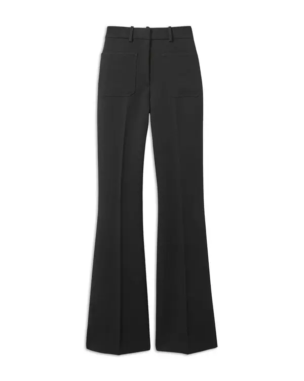 REISS Priya Flare Pants - Black