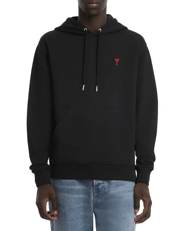AMI Paris Logo Hoodie - Black