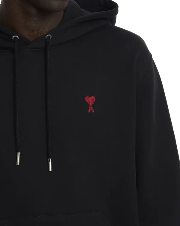 AMI Paris Logo Hoodie - Black