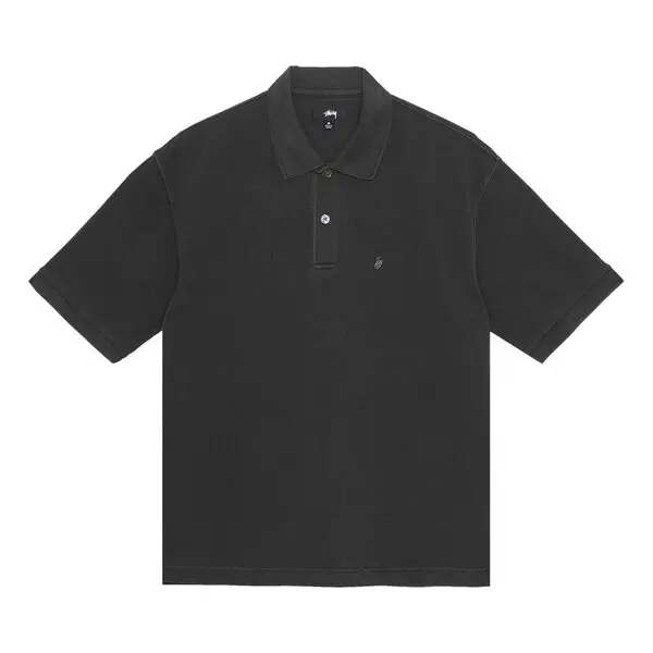 StÜssy Pigment Dyed Pique Polo - Black
