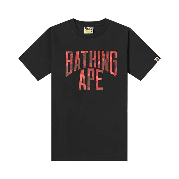A BATHING APE Color Camo A Nyc Logo Tee /red - Black