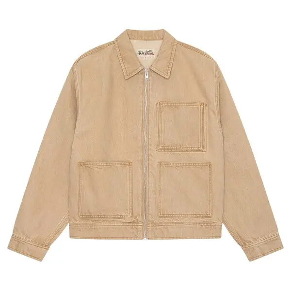 StÜssy Zip Up Work Jacket - Tan