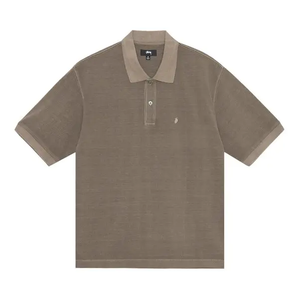 StÜssy Pigment Dyed Pique Polo 'taupe - Brown