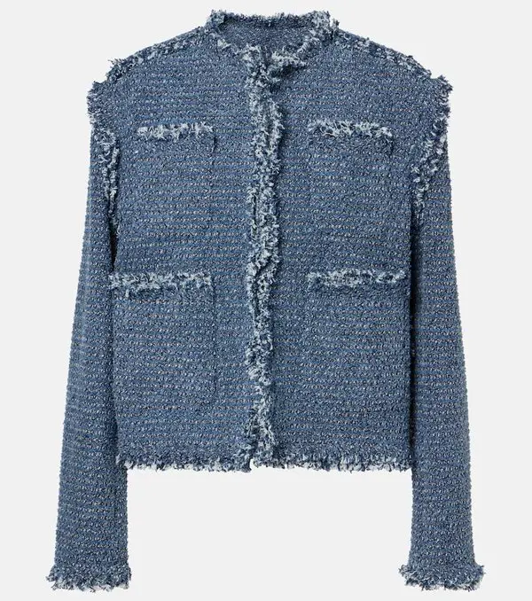 Sacai Denim Tweed Jacket - Blue