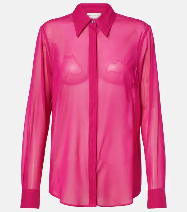 Dries Van Noten Silk-blend Shirt - Pink