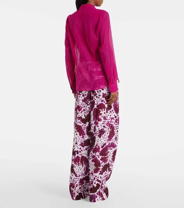 Dries Van Noten Silk-blend Shirt - Pink