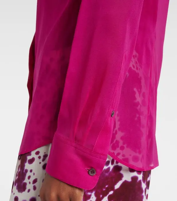 Dries Van Noten Silk-blend Shirt - Pink