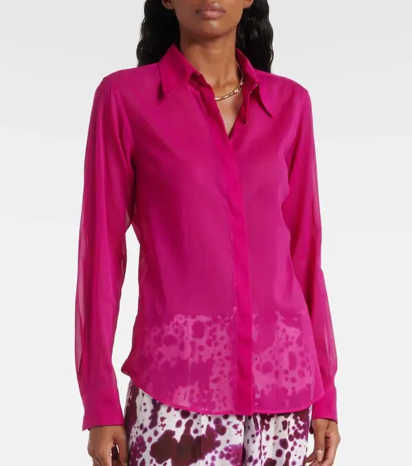 Dries Van Noten Silk-blend Shirt - Pink