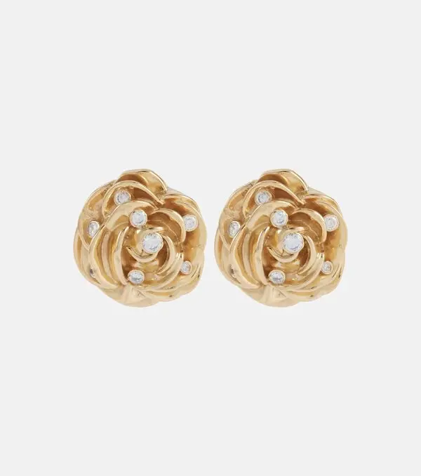 Magda Butrym Floral Embellished -plated Earrings - Gold