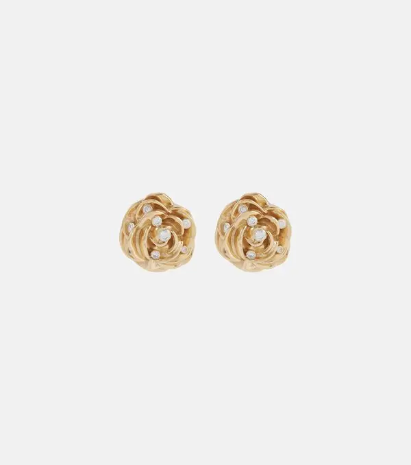 Magda Butrym Floral Embellished -plated Earrings - Gold