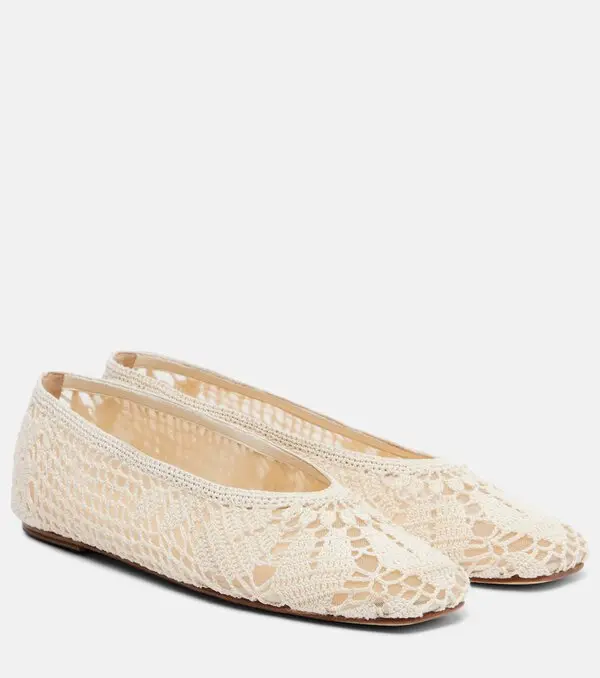 Magda Butrym Crochet Ballet Flats - White