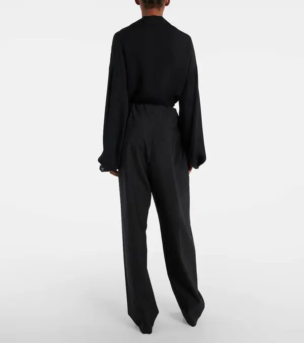 Khaite Trenton Wide-leg Wool Pants