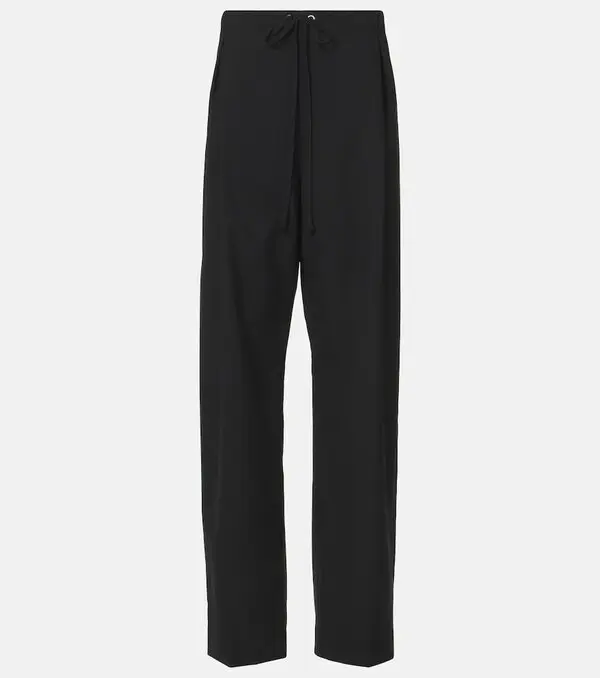 Khaite Trenton Wide-leg Wool Pants - Black