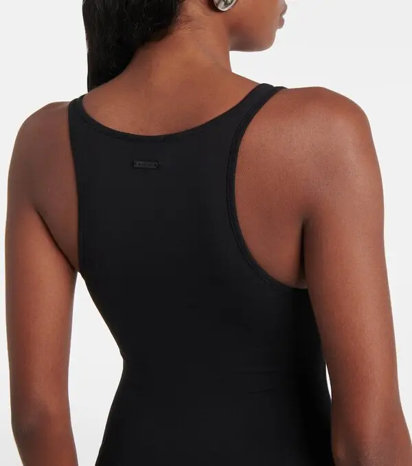 MUGLER Pierced Cotton Bodysuit - Black