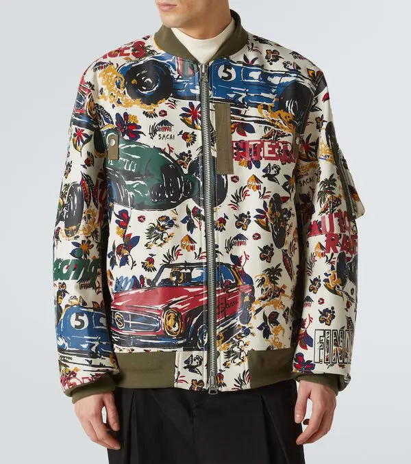 Sacai Printed Cotton Bomber Jacket
