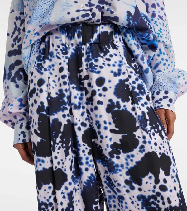 Dries Van Noten Printed Wide-leg Pants - Blue
