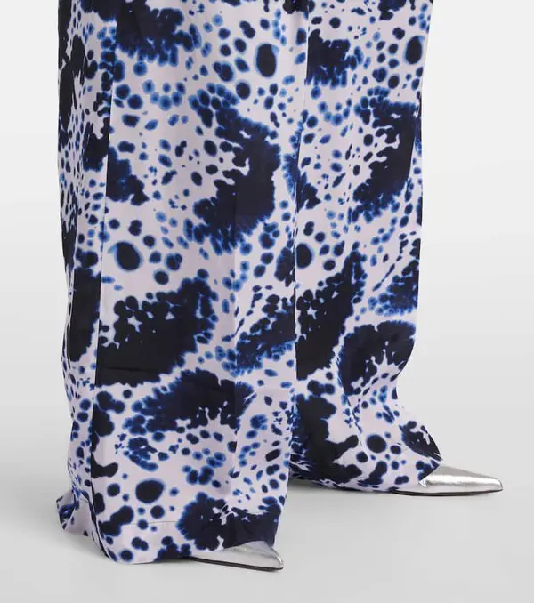 Dries Van Noten Printed Wide-leg Pants - Blue
