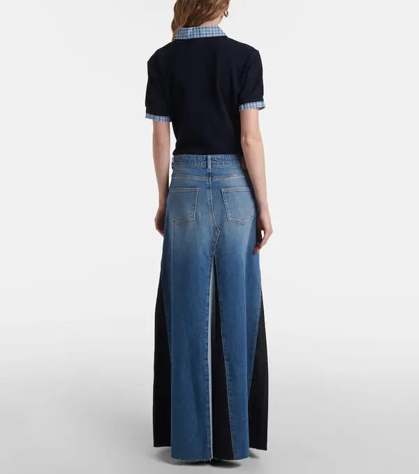 Ag Patchwork High-rise Denim Maxi Skirt