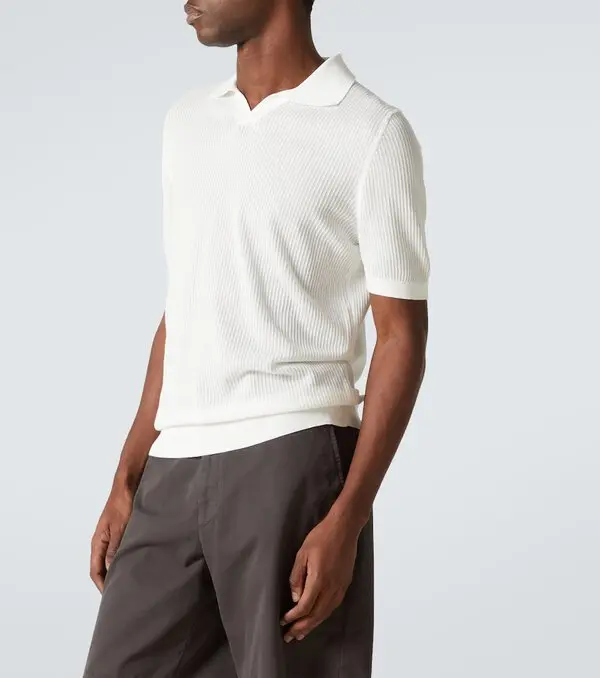Fedeli Cotton Piqué Polo Shirt - White