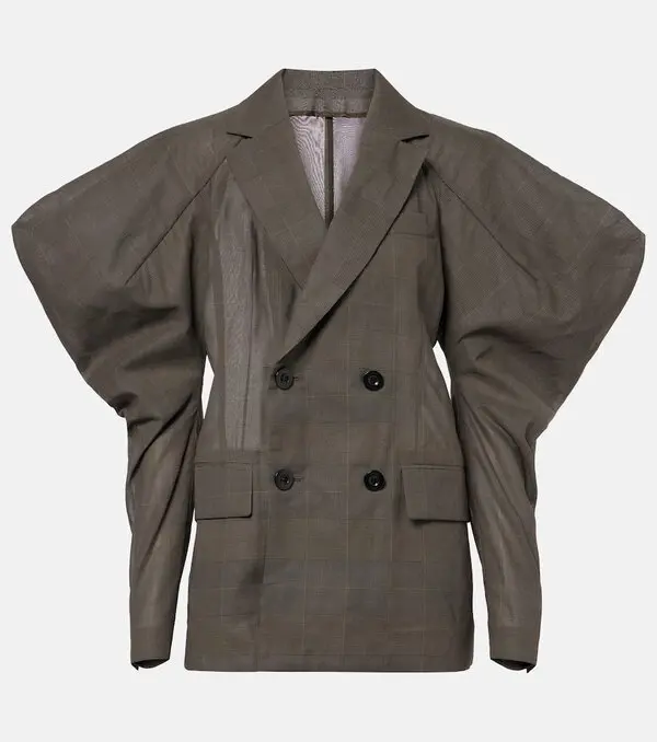 Sacai Cotton Voile Blazer - Brown