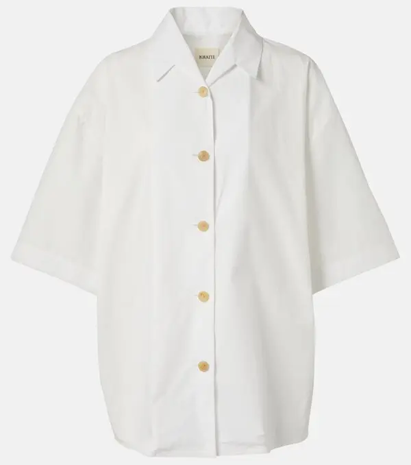 Khaite Owen Cotton Poplin Shirt - White