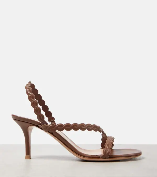 GIANVITO ROSSI 70 Leather Sandals - Neutrals