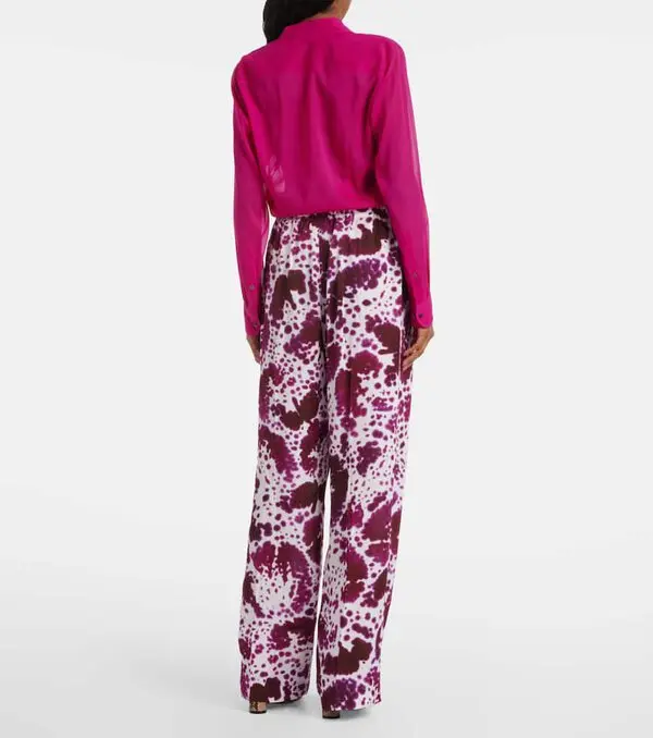 Dries Van Noten Crepe Straight Leg Pants