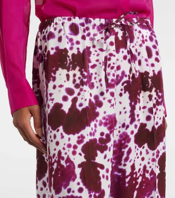 Dries Van Noten Crepe Straight Leg Pants
