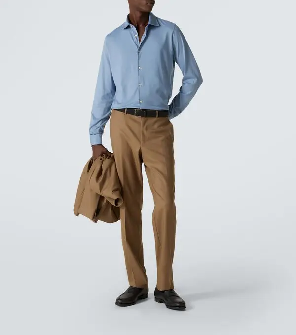 Fedeli Cotton Shirt - Blue