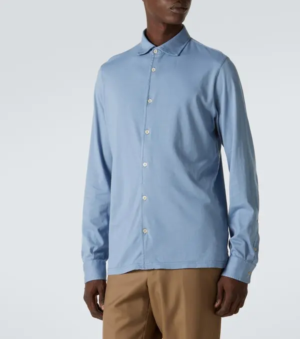 Fedeli Cotton Shirt - Blue