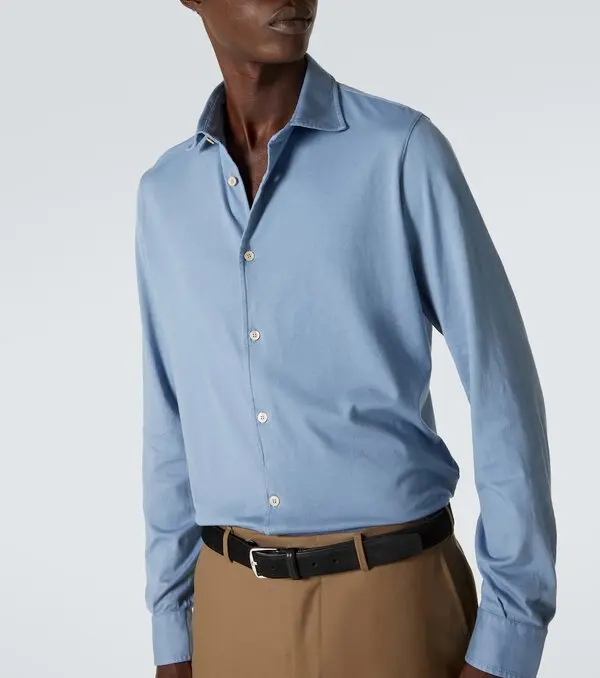 Fedeli Cotton Shirt - Blue