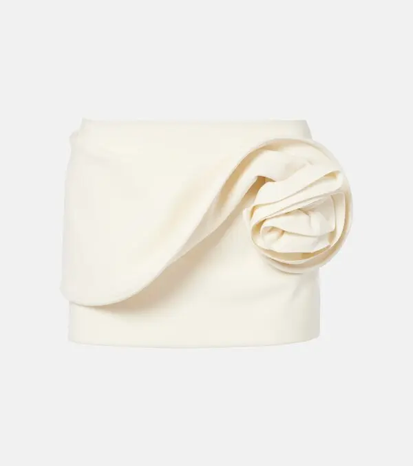 Magda Butrym Low-rise Floral Appliqué Miniskirt - White